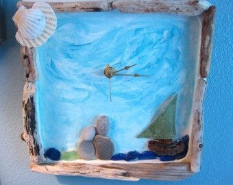 Sea glass clock | Etsy