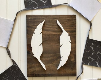 Colorful feather art | Etsy