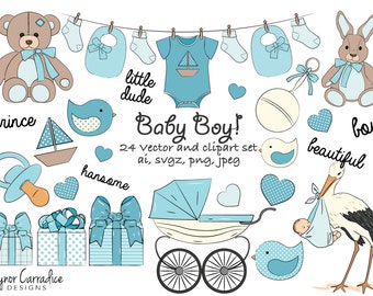 Baby boy clipart | Etsy