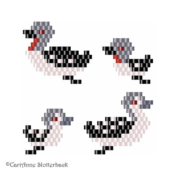 Loon/Diver beading pattern pack for pendants charms