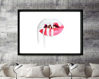 Lips poster | Etsy