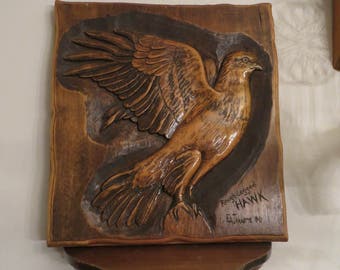 Hawk wood carving | Etsy