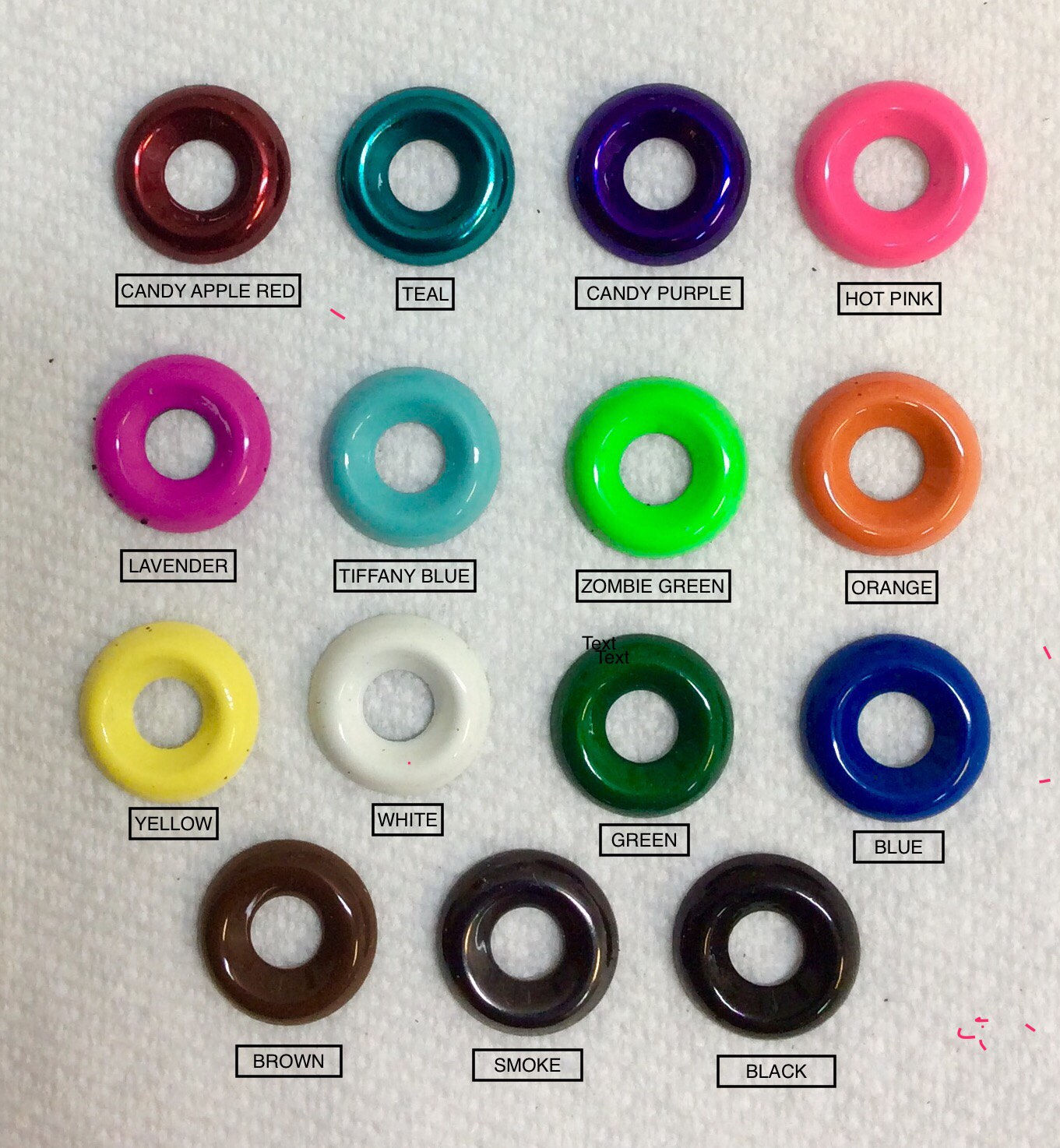 Colored Finishing Washers for Holsters Guns Kydex Lot of 12 pieces from ...