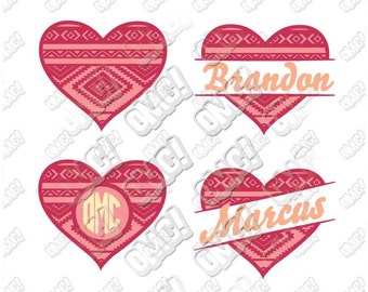 Aztec heart svg | Etsy