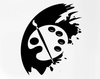 Paint brush decal | Etsy