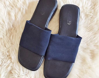 Navy blue sandals | Etsy