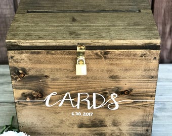Wedding card box with lock | Etsy