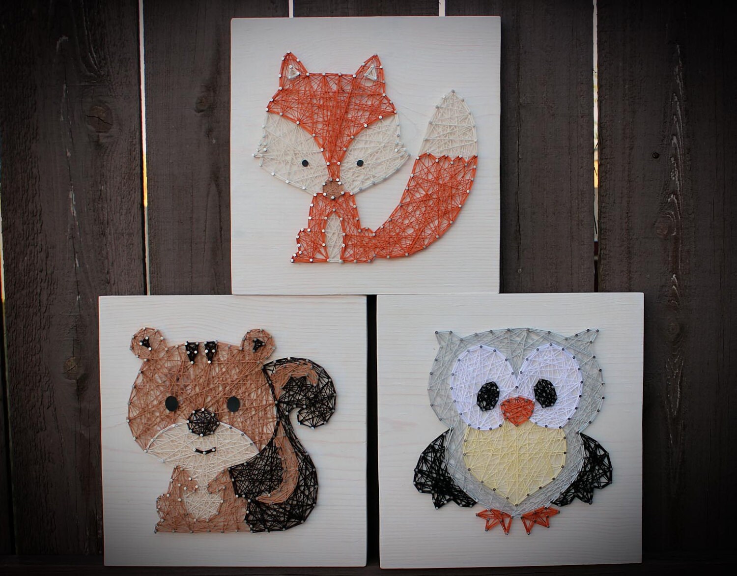 Woodland Animal String Art Woodland Nursery Art Woodland