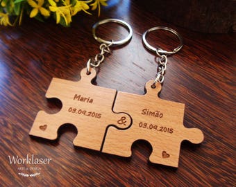 Puzzle keychain | Etsy