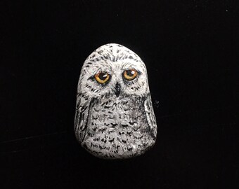 Original Hand Painted Little Owl Rock