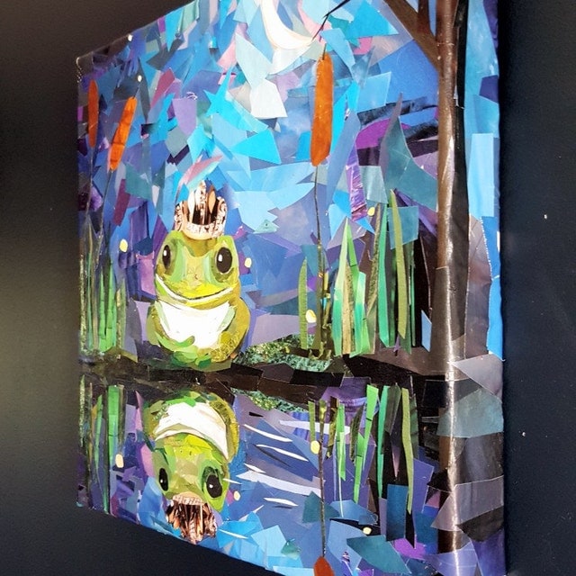 original art recycled art screenprinting garlands by revampedart