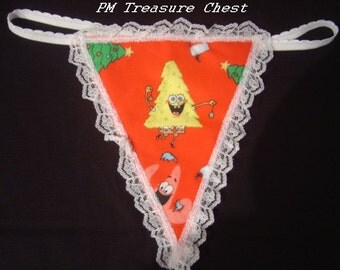 Womens SPONGEBOB BOAT G-String Thong Lingerie Panty Underwear