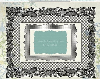 SALE Simple Circle Frames 9 inch Round Clip Art by FishScraps