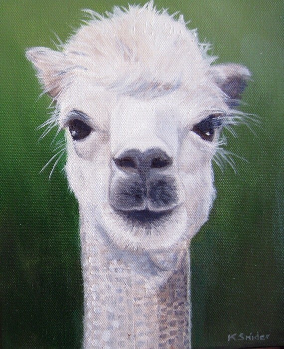 Whimsical Alpaca Painting Alpaca oil on Canvas Alpaca Painting Whimsical Alpaca Painting Alpaca oil on Canvas Alpaca Painting