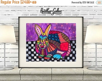 Bunny rabbit art | Etsy