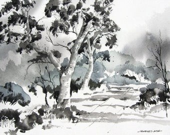 Sumi painting | Etsy