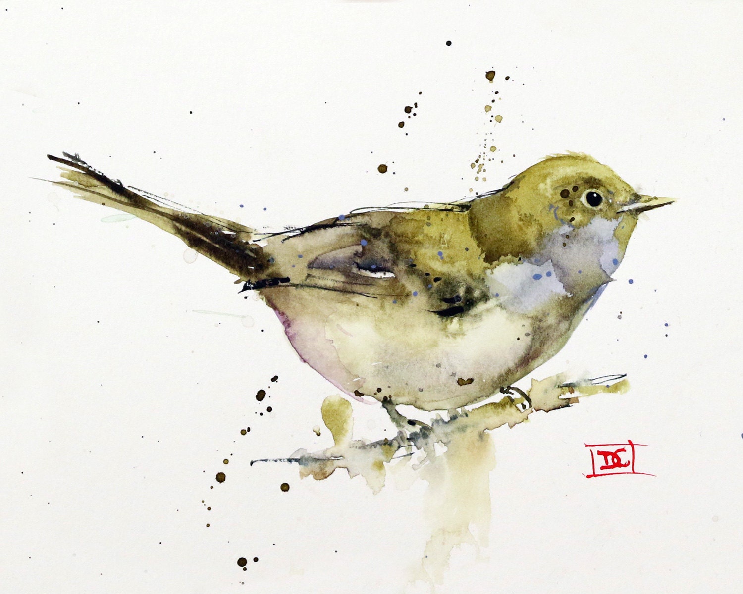SONGBIRD Watercolor Print Bird Art Painting by Dean Crouser