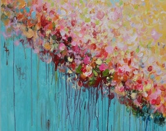 Teal painting | Etsy