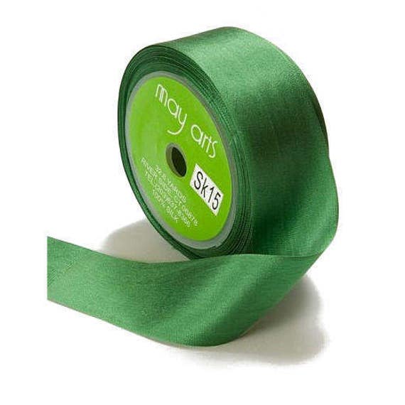 Green Silk Ribbon 1.25 Inch Silk Ribbon Green Ribbon. Gift