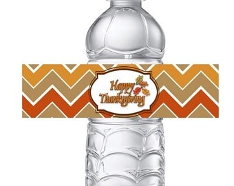 SALE Thanksgiving Water Bottle Labels Napkin by MoonLitPrintables