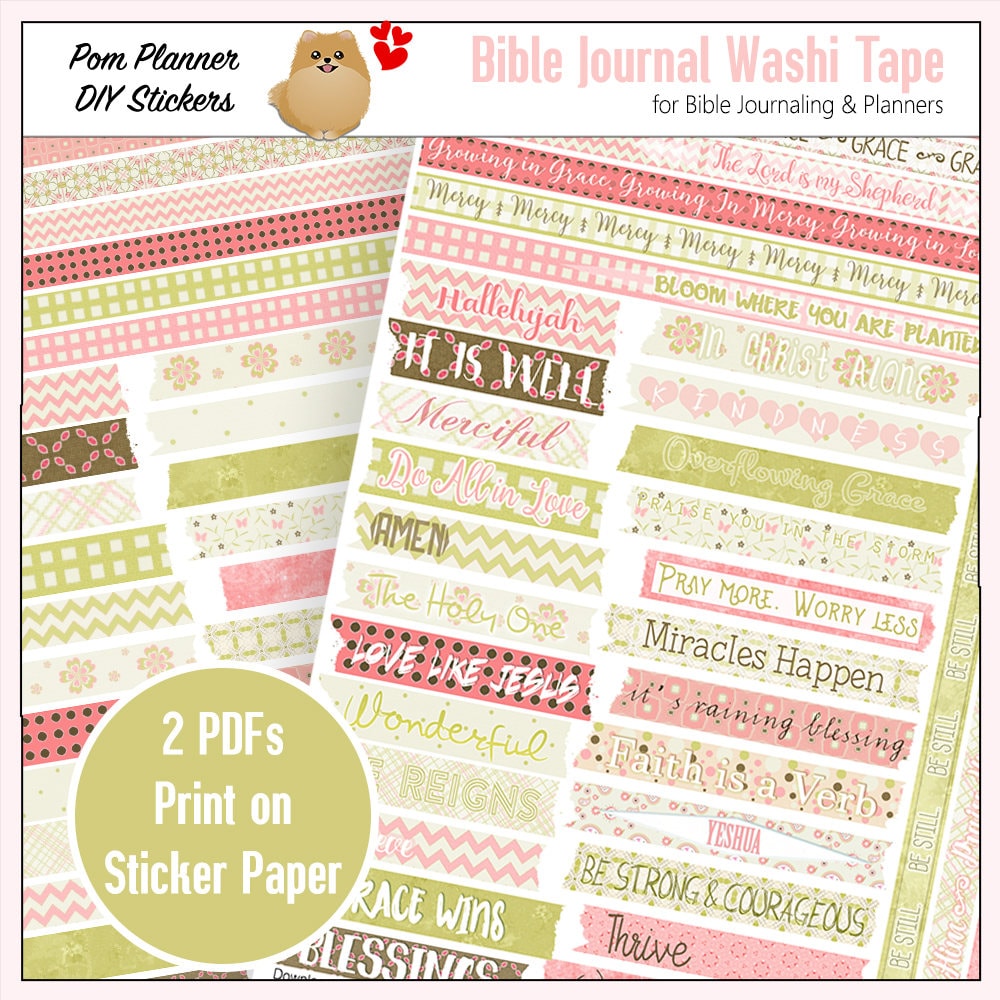 Printable DIY Pretty Washi Tape for Bible Journaling or