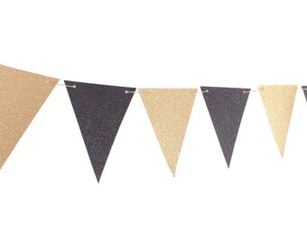 Mint Green Gold Ivory Triangle Flag Banner / Mint Green Gold