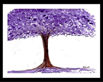 Purple tree painting | Etsy