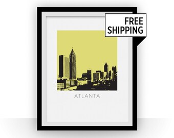 Atlanta Skyline Poster City Art Print Atlanta Georgia