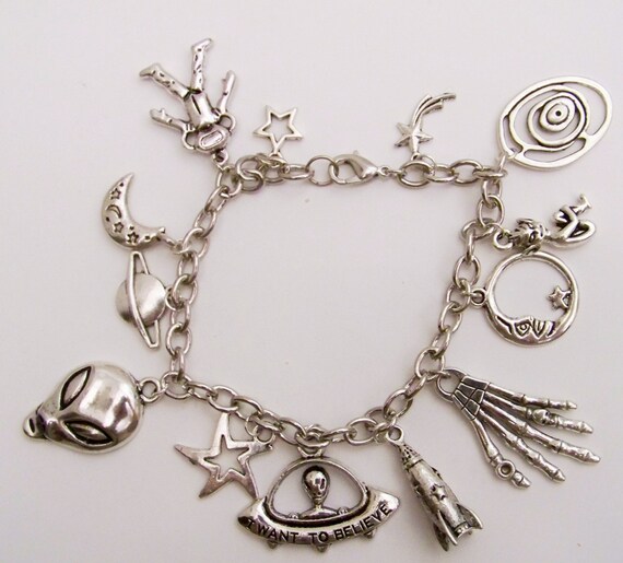 Alien Charm Bracelet UFO Bracelet Alien Jewelry I Want to
