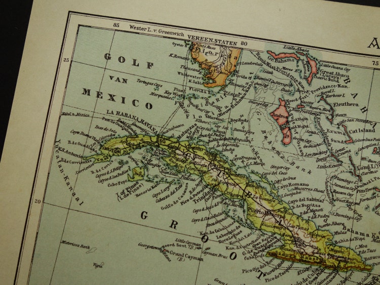 Antique map of the Antilles and Caribbean 1905 by DecorativePrints