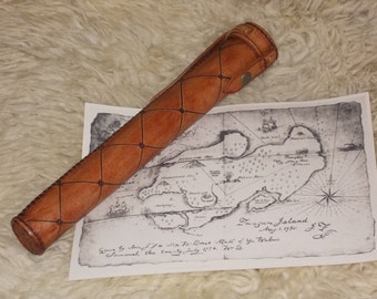 Leather scroll case | Etsy