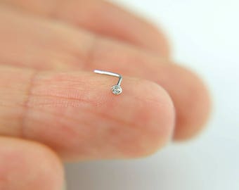 Diamond nose stud | Etsy