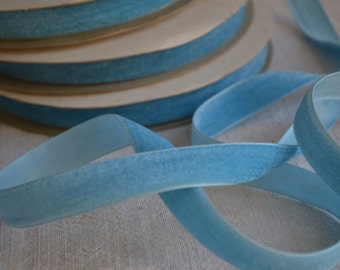Blue velvet ribbon | Etsy