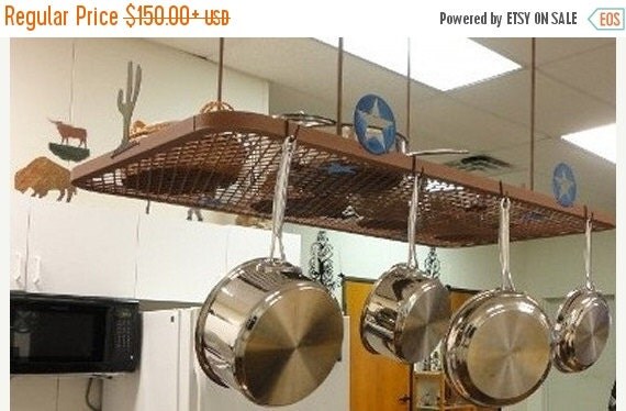 ON SALE Hand Made Indoor/Outdoor Hanging Pot Rack by StoneliqueCo