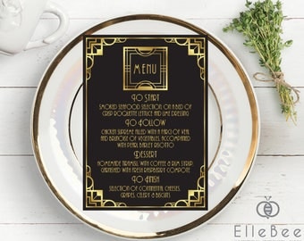 Art deco menu | Etsy