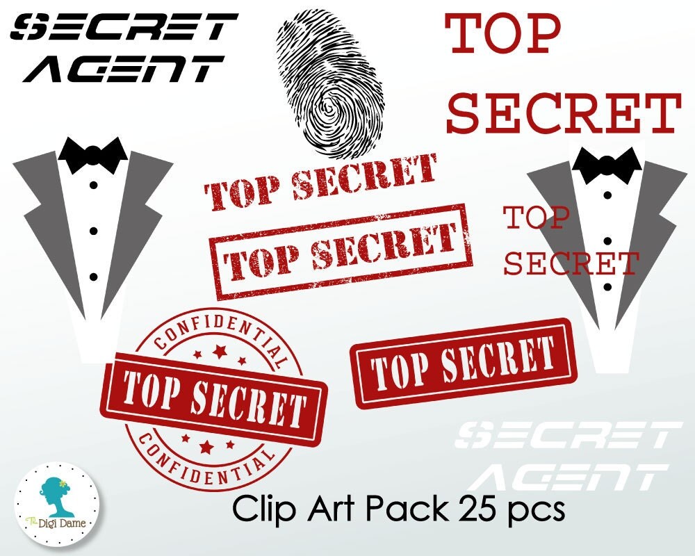 Secret Agent/Spy Digital Scrapbooking Clip Art Buy 2 Get 1