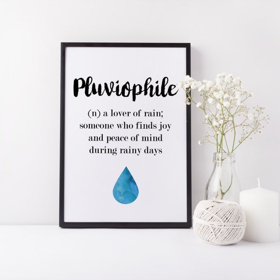 Definition Pluviophile Print Tumblr Poster Pluviophile