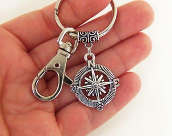 Nautical Compass Keychain Compass Rose Mariner's