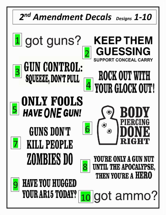 2nd Amendment Vinyl DecalsPro Gun DecalsVinyl Car