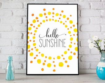 Hello sunshine art | Etsy