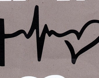 Ekg decal | Etsy