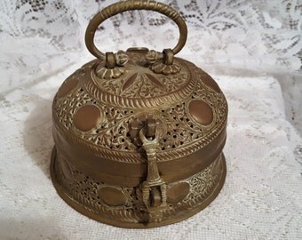 Indian brass box | Etsy