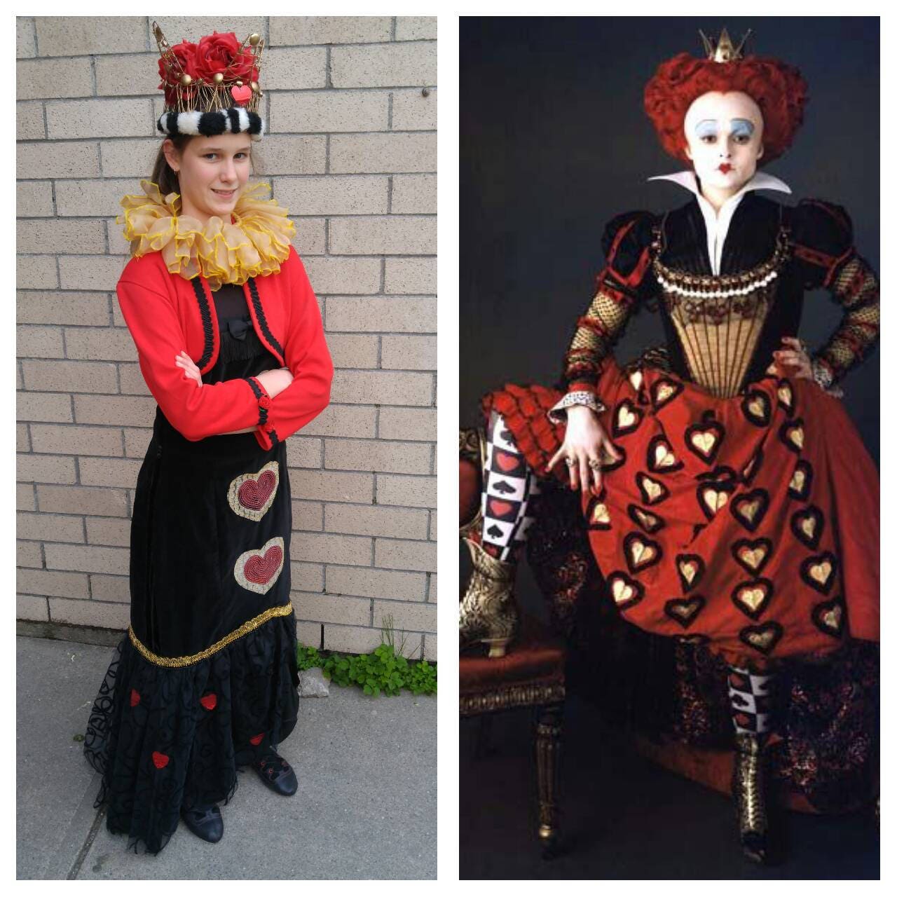 Upcycled Clothing Red Queen Costume Alice in Wonderland Queen