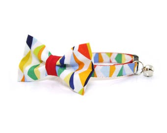 Stylish Cat Collars Cat Bow Ties Engraved ID Tags by MadeByCleo