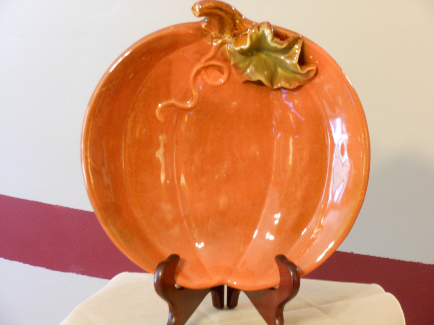 Ceramic Pumpkin Serving Tray