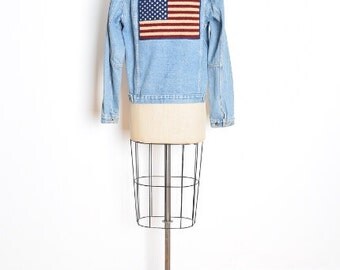 Unique american flag denim related items | Etsy