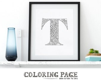 Coloring page letter | Etsy