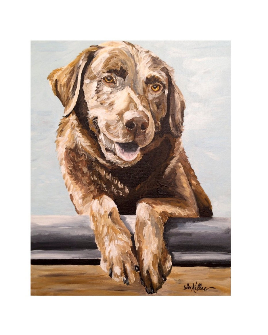 Chocolate lab art print Chocolate Lab prints Chocolate