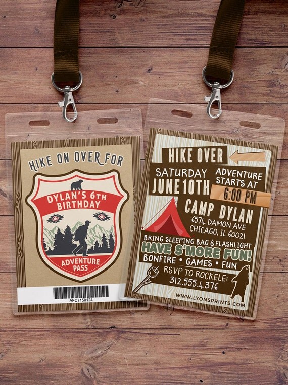 camping invitation camping party birthday invitation summer