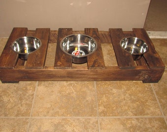 Rustic dog feeder | Etsy